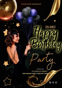 birth day ad party flyer design Template | PosterMyWall