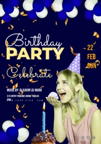 birth day ad party flyer design Template | PosterMyWall