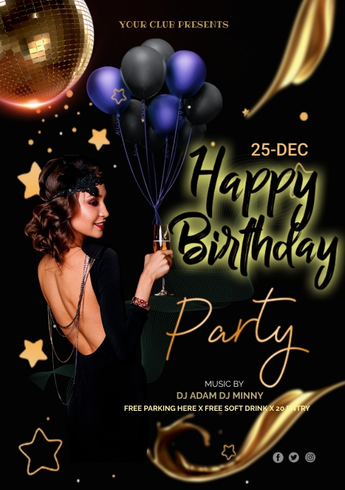 birthday celebrate party ad design Template | PosterMyWall
