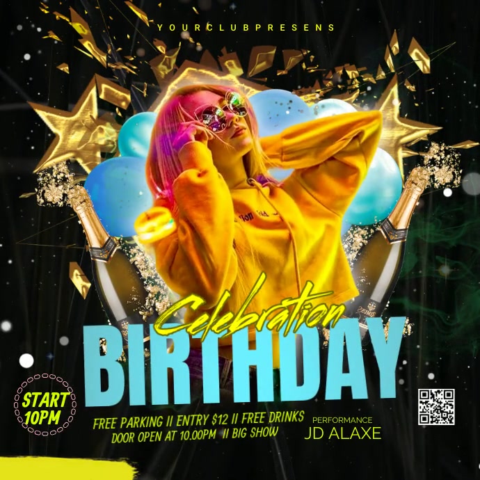 Birthday celebrate party ad design Template | PosterMyWall