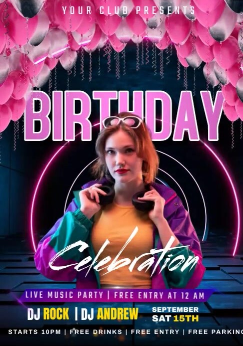 birthday celebration/birthday night club part Template | PosterMyWall