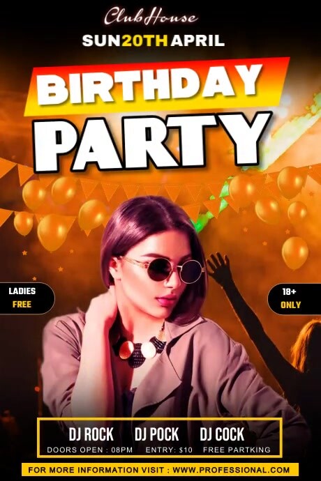 birthday celebration club party template | PosterMyWall
