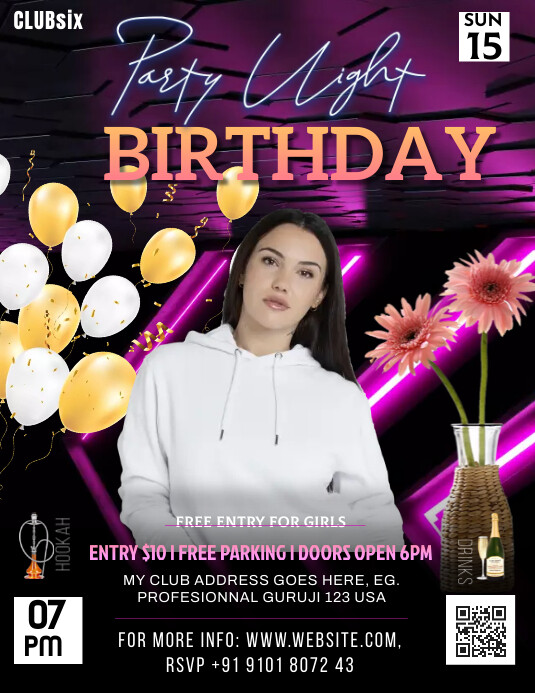 birthday celebration club party template | PosterMyWall