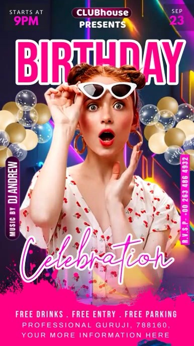 birthday celebration club party template | PosterMyWall