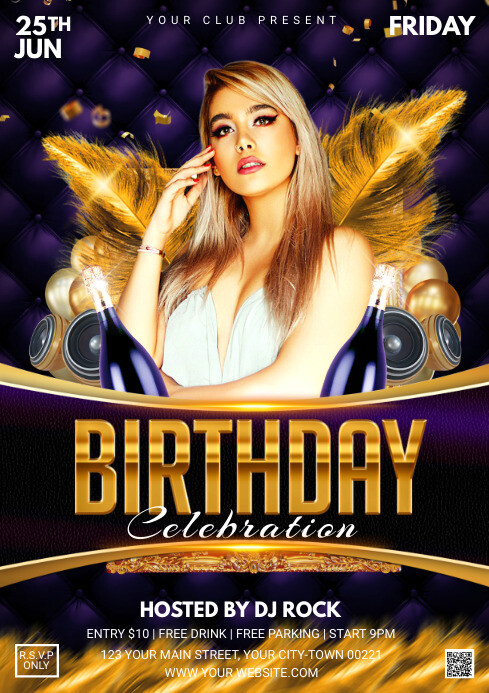 birthday celebration flyer template | PosterMyWall