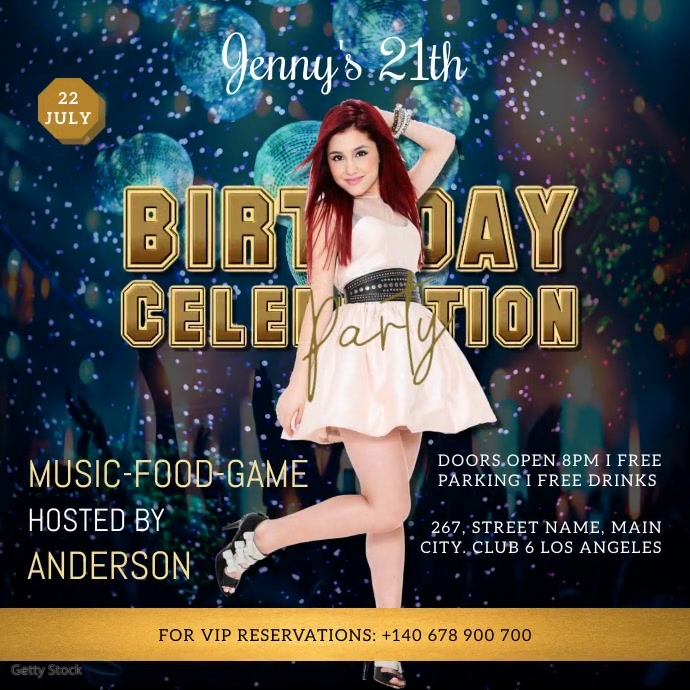 Birthday Celebration instagram post | PosterMyWall