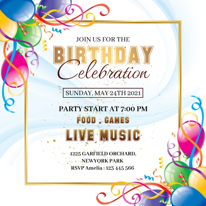 Birthday Celebration instagram post Template | PosterMyWall