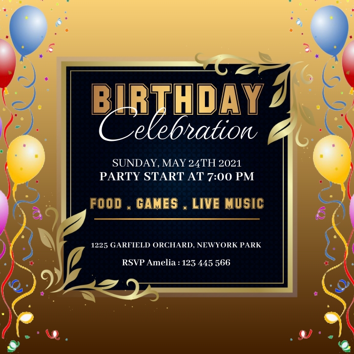 Birthday Celebration instagram post | PosterMyWall