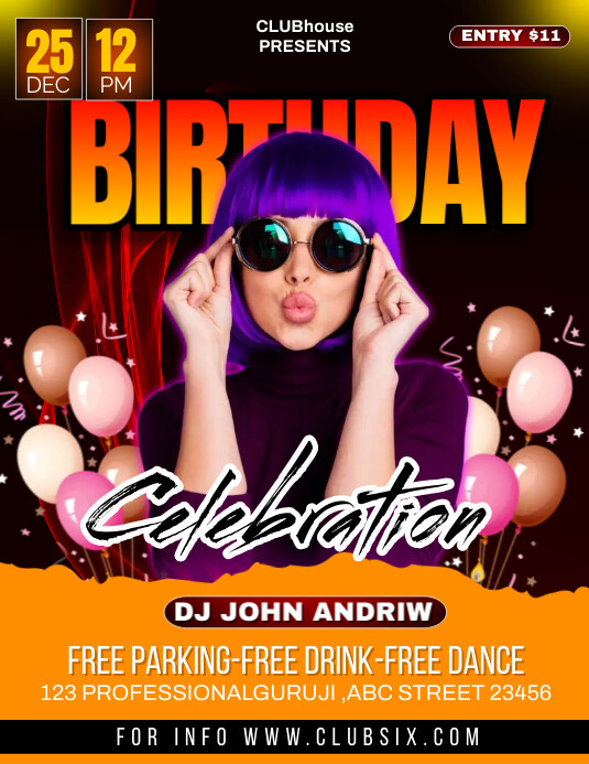 birthday celebration night poster Template | PosterMyWall