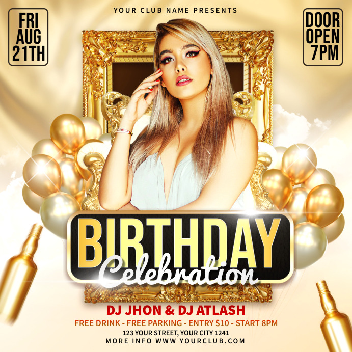 Copy of Birthday celebration party flyer design | PosterMyWall