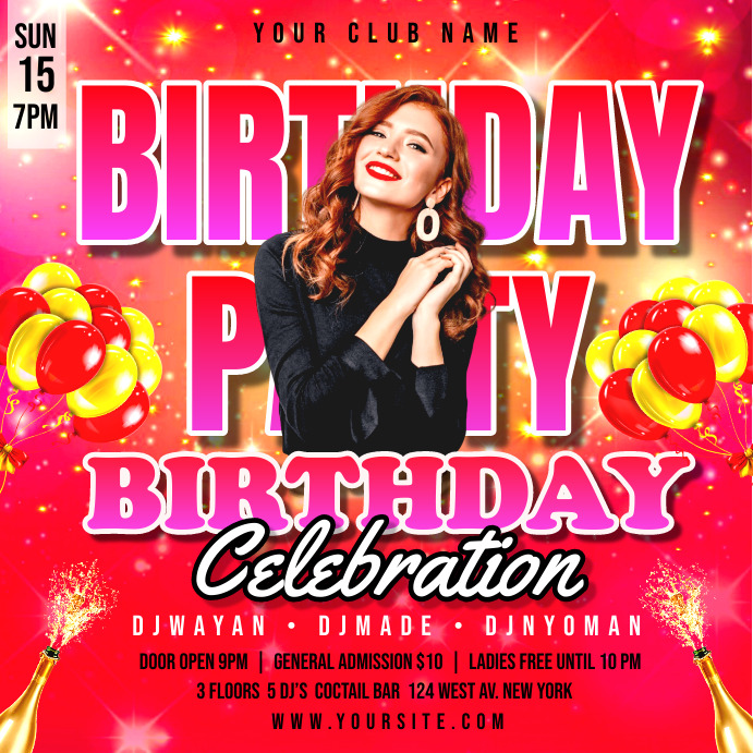 birthday celebration party flyer Template | PosterMyWall