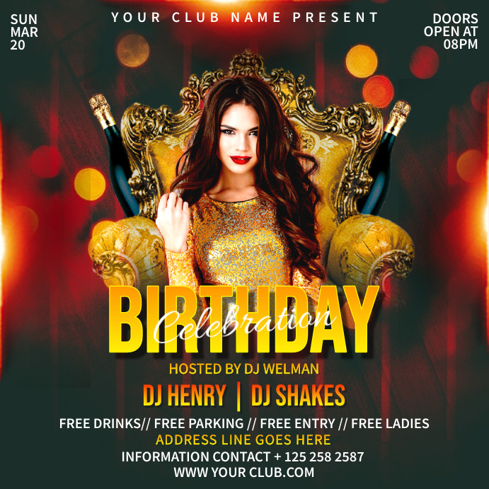 birthday celebration party flyer Template | PosterMyWall