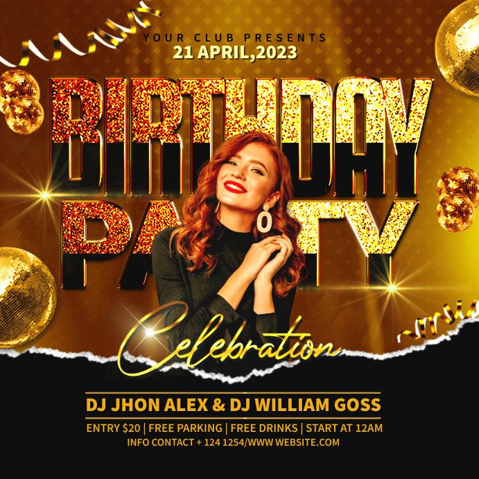 Birthday celebration party flyer Template | PosterMyWall