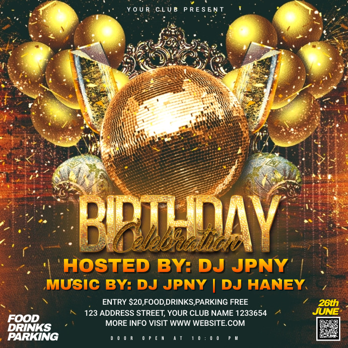 birthday celebration party flyer Template | PosterMyWall
