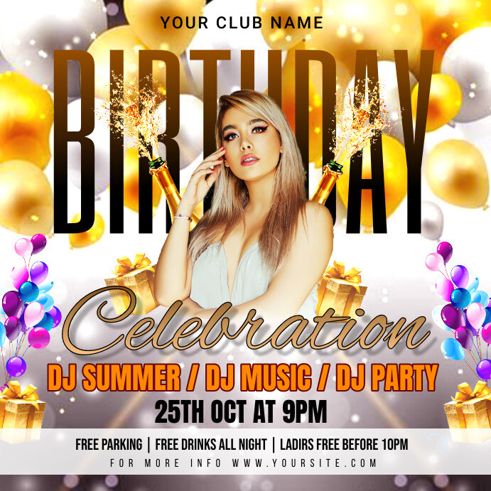 birthday celebration party flyer Template | PosterMyWall