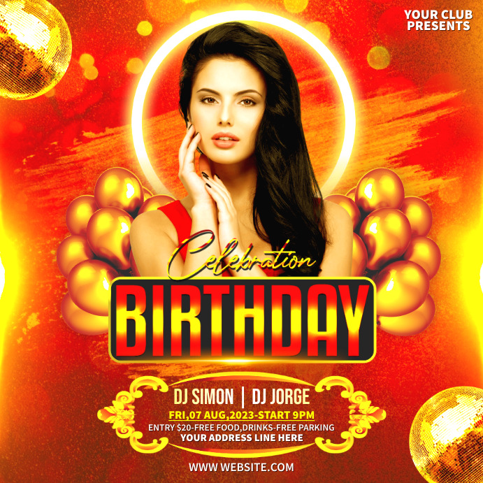 Birthday celebration party flyer Template | PosterMyWall