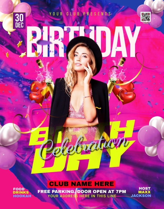 birthday celebration party flyer Template | PosterMyWall