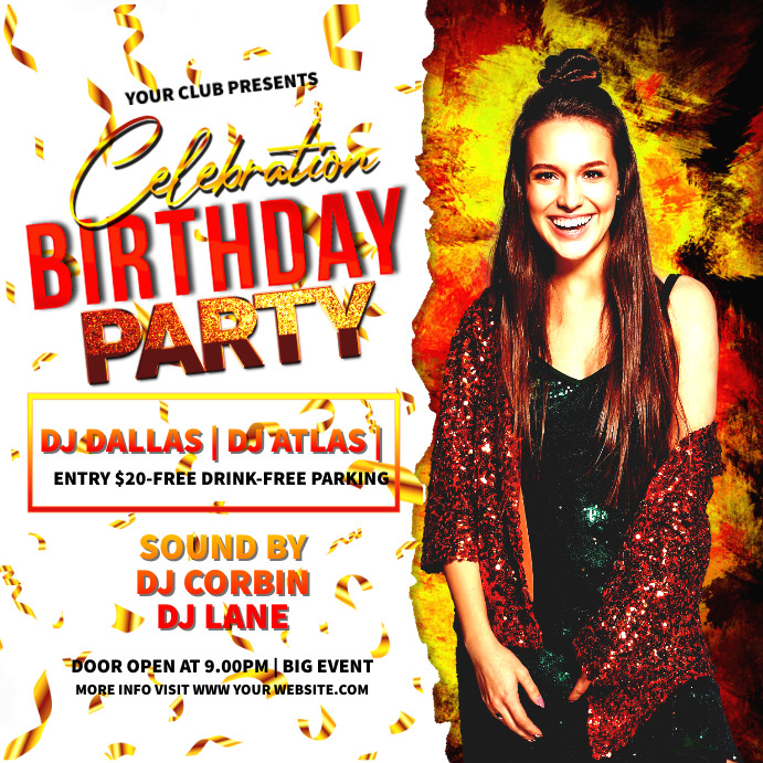 Birthday celebration party flyer Template | PosterMyWall