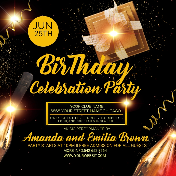 Birthday Celebration party flyer Template | PosterMyWall