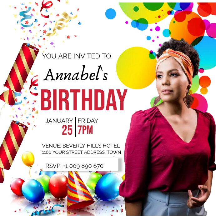Birthday celebration party poster Template | PosterMyWall