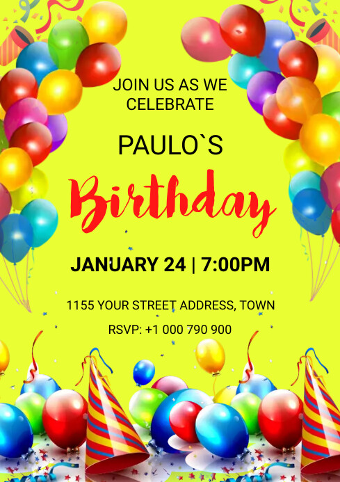 Birthday celebration party poster Template | PosterMyWall