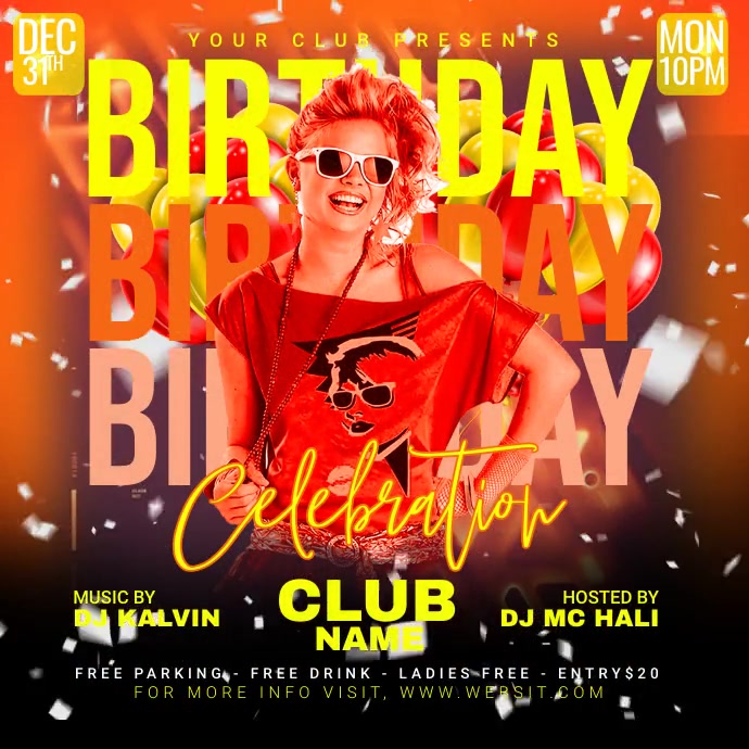Birthday celebration video flyer Template | PosterMyWall