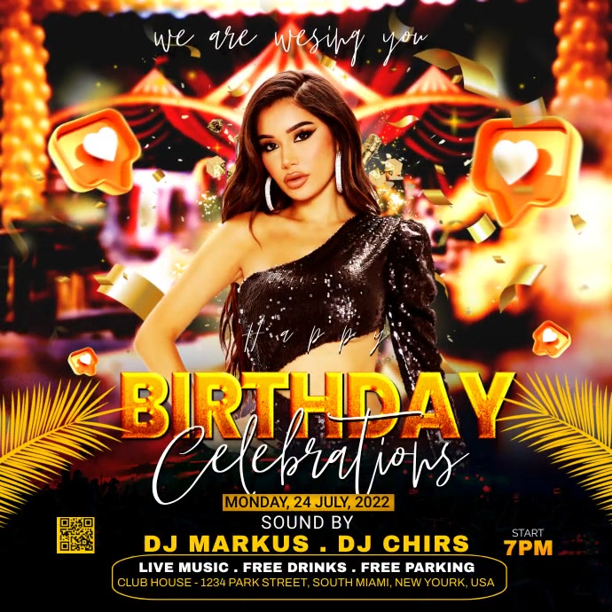 Birthday Celebrations party flyer Template | PosterMyWall
