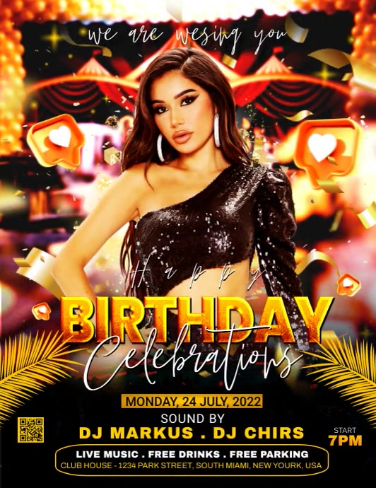 Birthday Celebrations party flyer Template | PosterMyWall