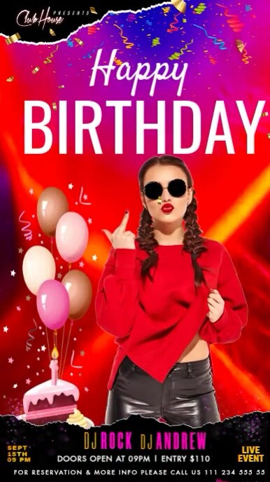 birthday club party Template | PosterMyWall