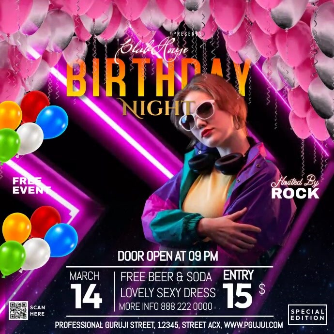 BIRTHDAY Template | PosterMyWall