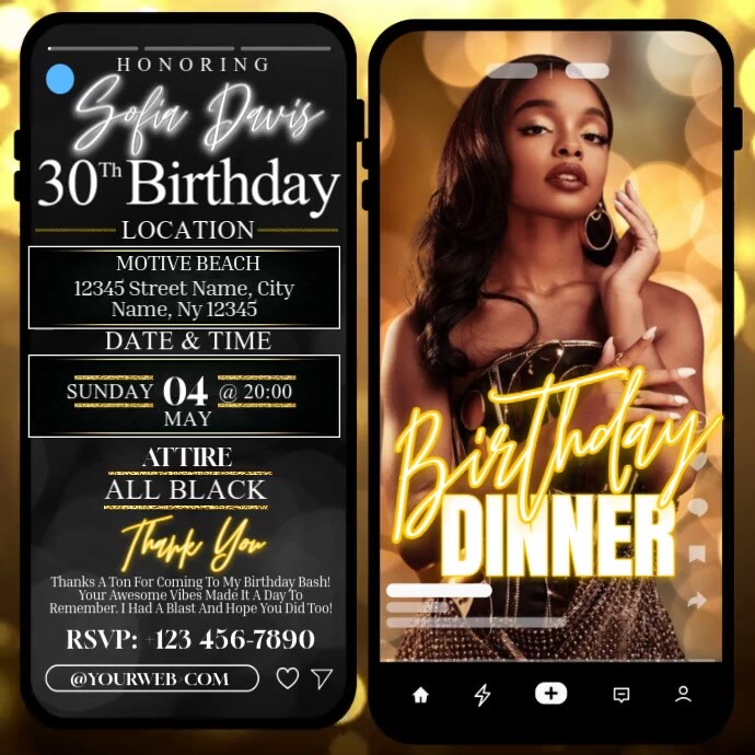 Birthday Dinner Flyer Template | PosterMyWall