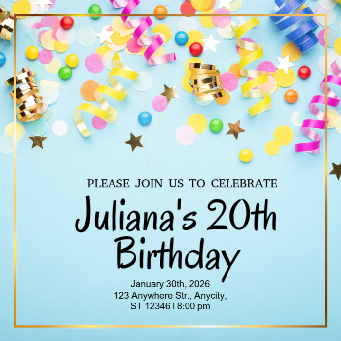 Birthday dinner Invitation Template | PosterMyWall
