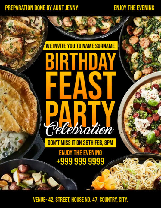 Birthday Feast Party 2021 Template | PosterMyWall