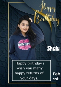 Birthday cake topper flyer template | PosterMyWall