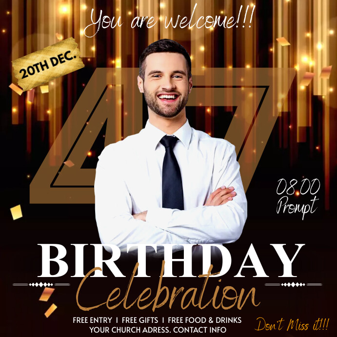 Birthday flyer design template | PosterMyWall