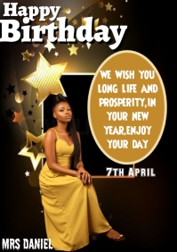 Birthday cake topper flyer template | PosterMyWall