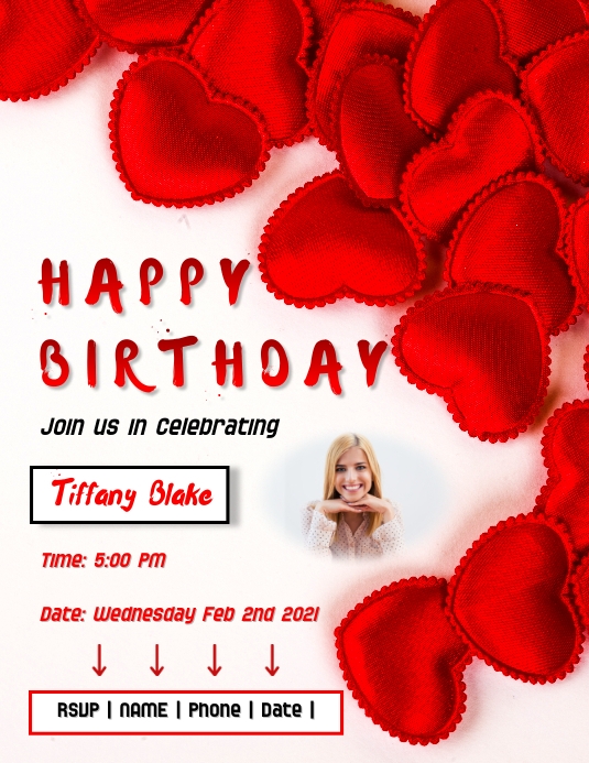 Birthday Flyer Red Template | PosterMyWall