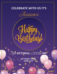 Simple birthday flyer (1) Template | PosterMyWall