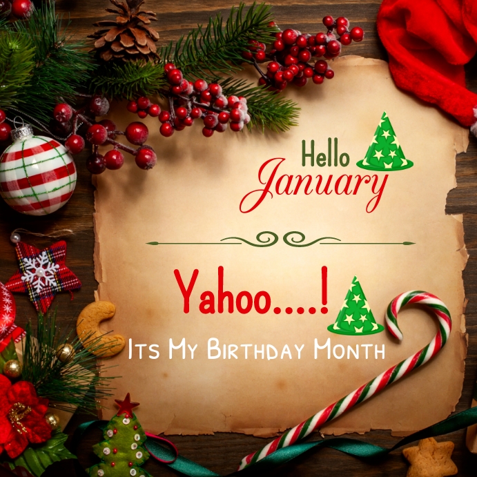 birthday instagram post, hello january (1) Template | PosterMyWall