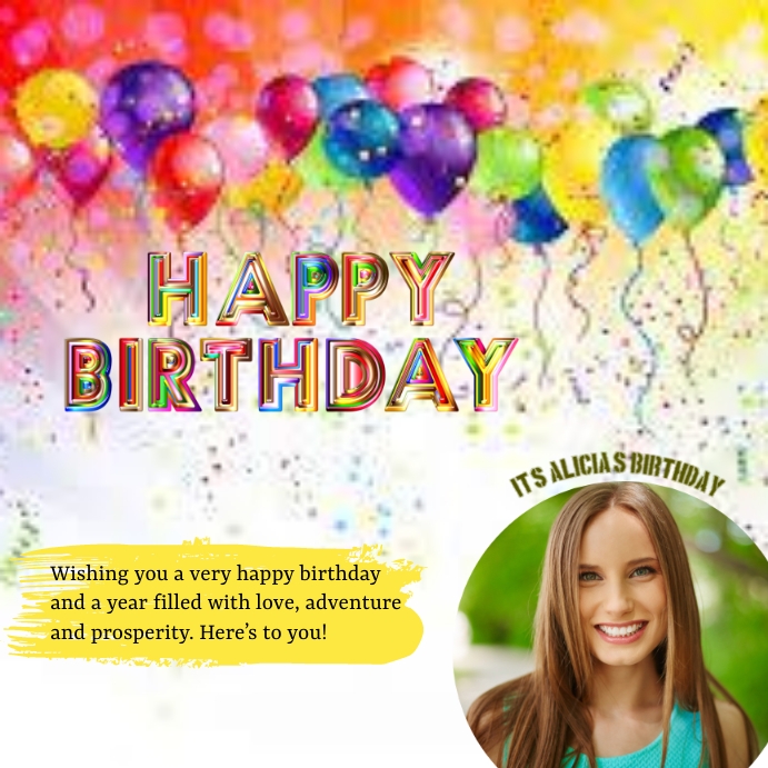 birthday instagram post Template | PosterMyWall