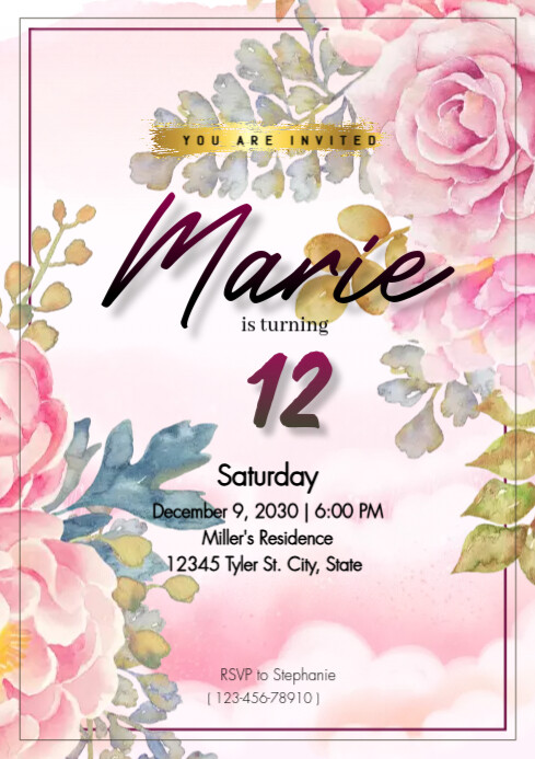 birthday invitation a4 Template | PosterMyWall