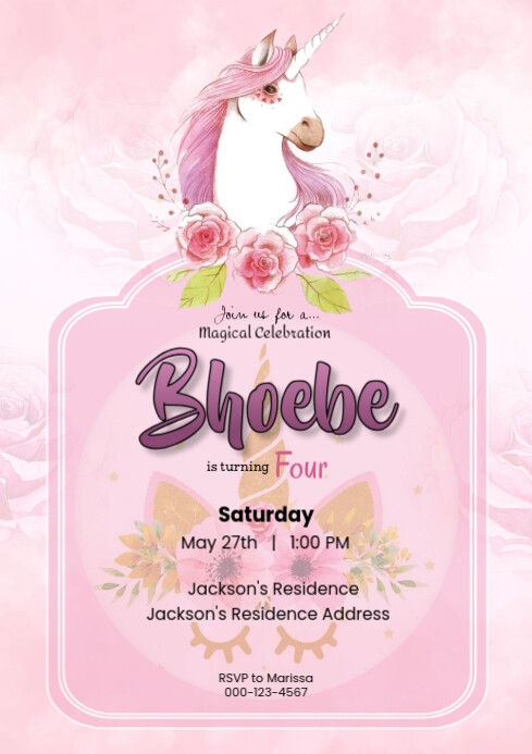 birthday invitation a4 Template | PosterMyWall