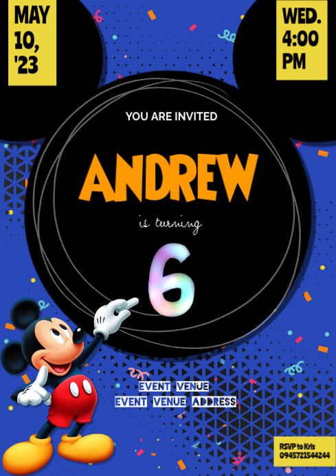 birthday invitation a4 Template | PosterMyWall