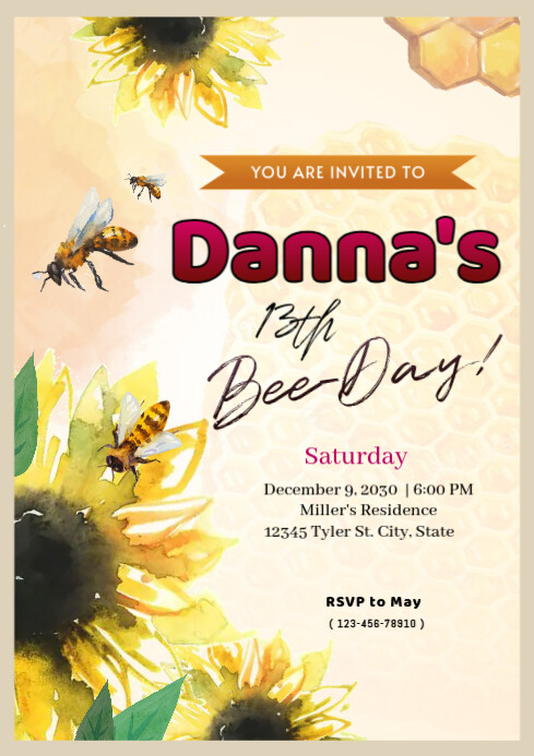 birthday invitation a4 Template | PosterMyWall