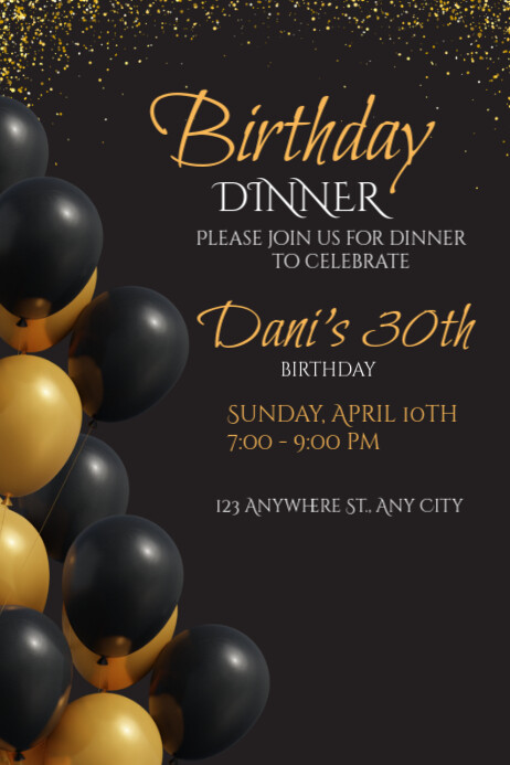 birthday invitation birthday invite birthday party Template | PosterMyWall