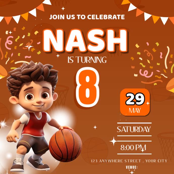 birthday invitation card 2025 Template | PosterMyWall