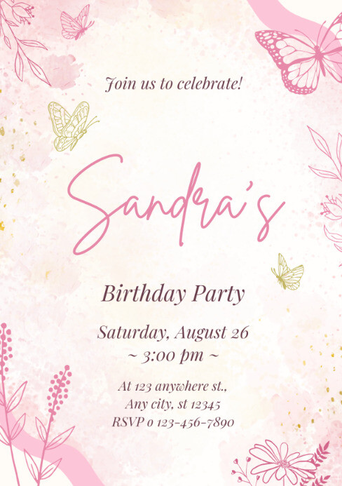 Birthday invitation card Template | PosterMyWall