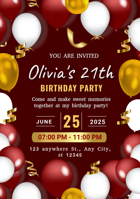 Birthday invitation card Template | PosterMyWall