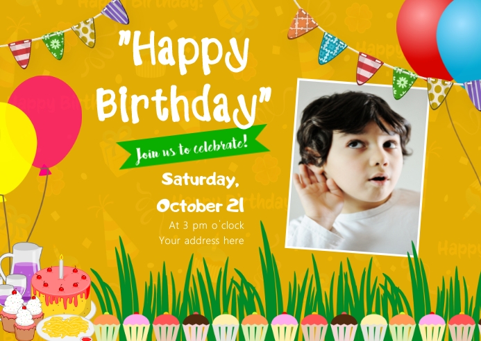 Birthday invitation card Template | PosterMyWall