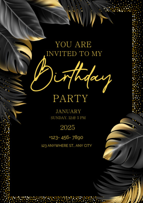 Birthday invitation card Template | PosterMyWall